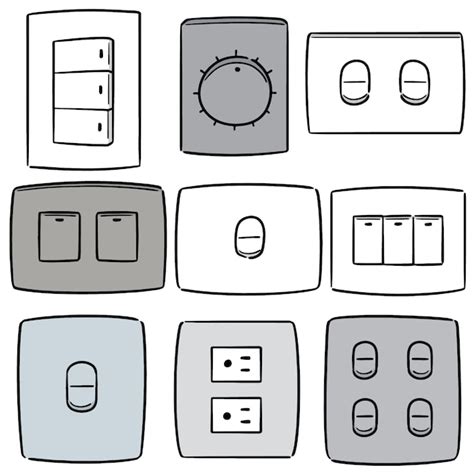 Premium Vector Vector Set Of Electric Switch And Plug