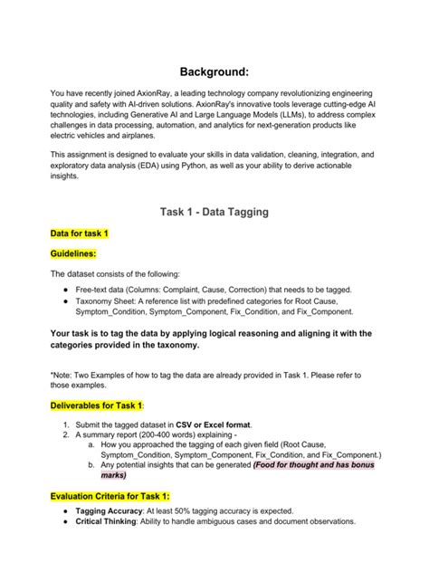 Assignment Instruction Sheet Da Pdf Data Analysis Data
