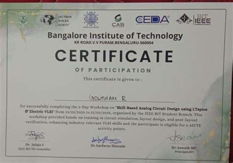 Vlsi Circuitdesign Ltspice Ieee Semiconductors Gowtham R