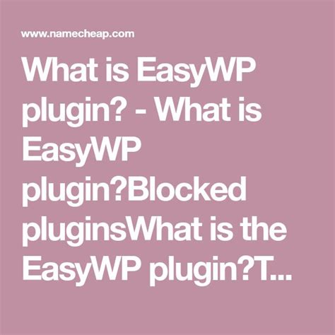 Discover Easywp Plugin Simplify Your Website Management