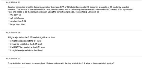 Solved Jawaher Conducted A Test To Determine Whether The