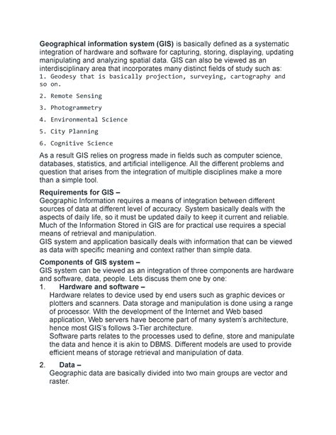 Geographical Information System Introduction Geographical Information System Gis Is