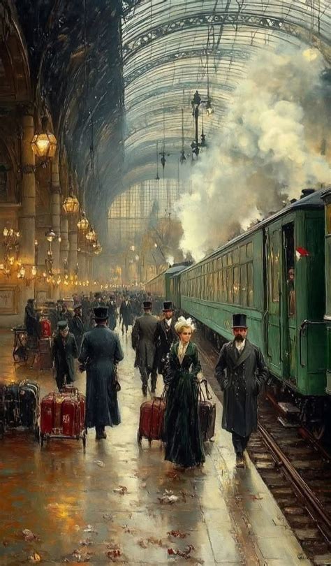Pin By Pierre De Lune On Peintures Train Art Landscape Art Classic