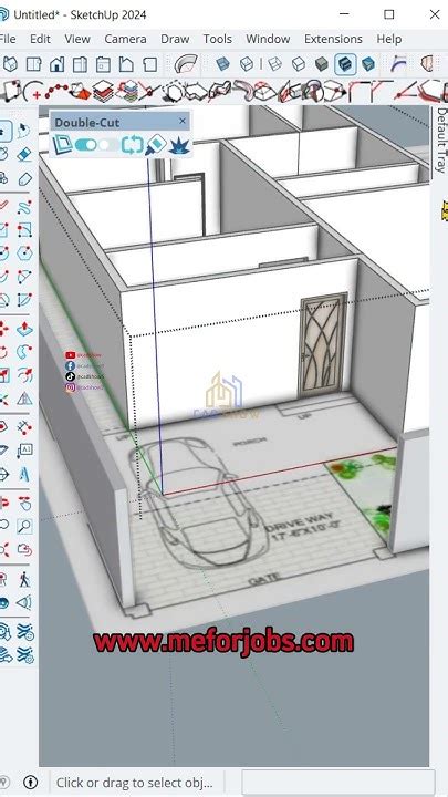 How To Autocut Window Opining With Double Cut Plugin In Sketchup Shorts Short Shortsfeed