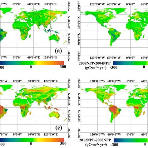 Variations In Global Gpp And Npp From 2004 To 2012 A Variation In