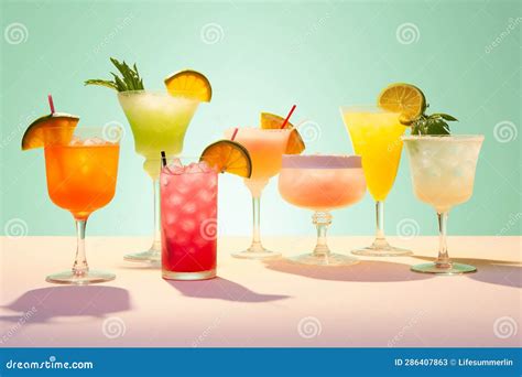 Summer Cocktails Refreshing Tropical Sips Stock Image Image Of