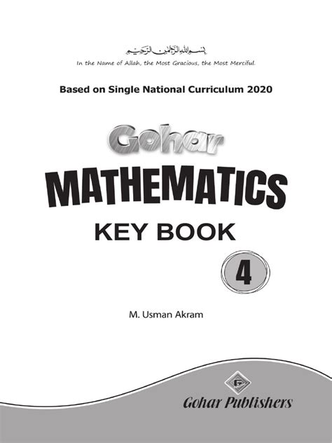 Gohar Mathematics Grade 4 Key Book Pdf Numbers Mathematics