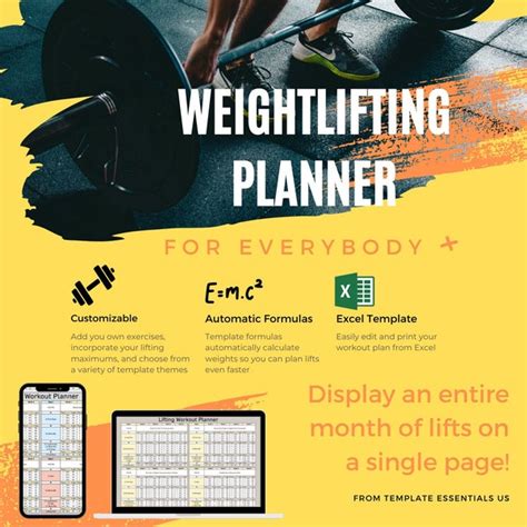 Excel Template Exercise Etsy