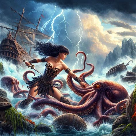 Xena Vs Mutant Octopus 2 By Deuneuneu On Deviantart