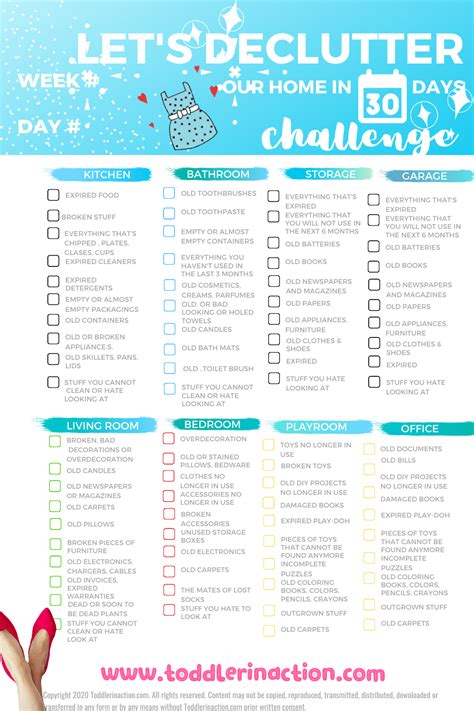 Declutter Your Life Checklist 30 Days Challenge Artofit