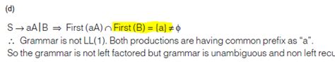 Compiler Design Is The Following Grammar Ll1