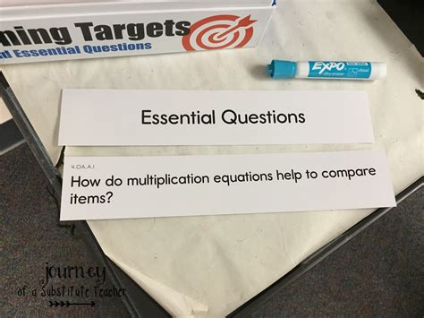 Learning Targets And Essential Questions Journey Of A Substitute Teacher