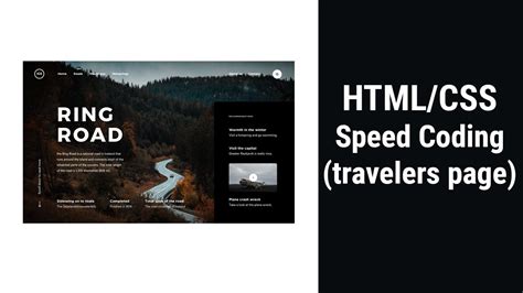 Htmlcss Speed Coding Minimal Travelers Website Youtube