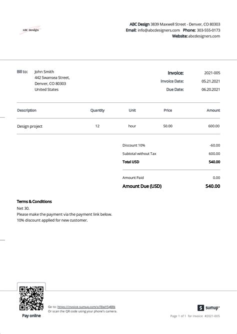 invoice template for graphic designer freelance parahyena