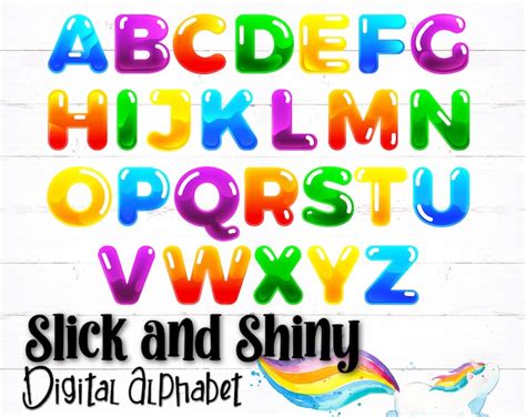 Pastel Printable Digital Alphabet Letters Bubble Letters Puff