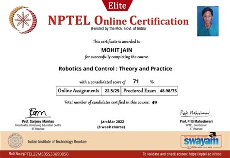 Mohit Jain On Linkedin Robotics Technology Nptel Iitroorkee Srmuniversity