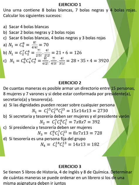 Ejercicios Combinatoria Pdf Science Matemáticas