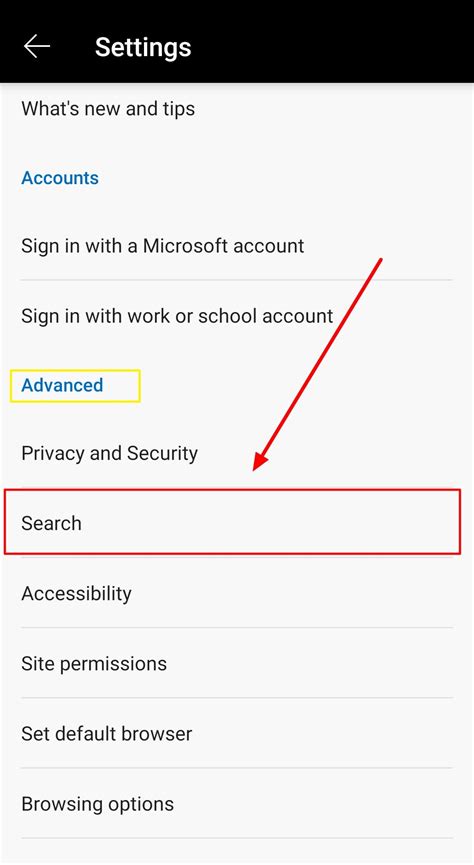 How To Change Search Engine In Edge On Android