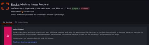 Plugin Disabled Due To Modified Content · Issue 304 · Grafanagrafana Image Renderer · Github