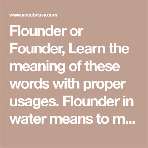 Floundering Meaning