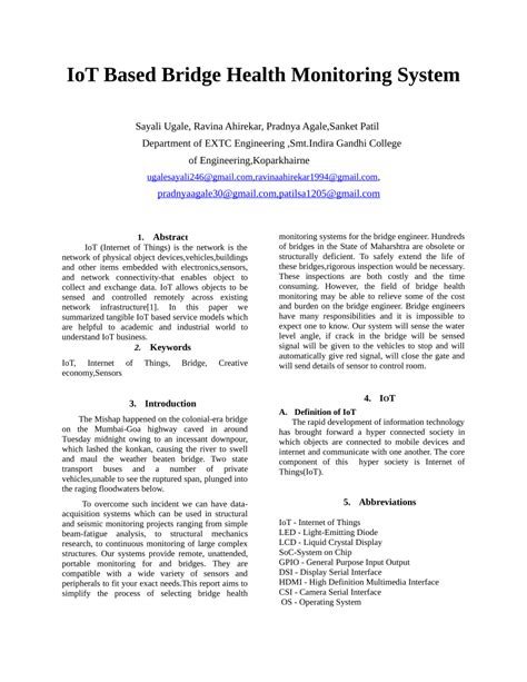 PDF IoT Based Detection And Monitoring System For Bridge
