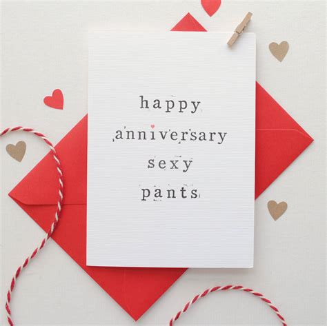 Happy Anniversary Sexy Or Lover Pants Card By The Two Wagtails