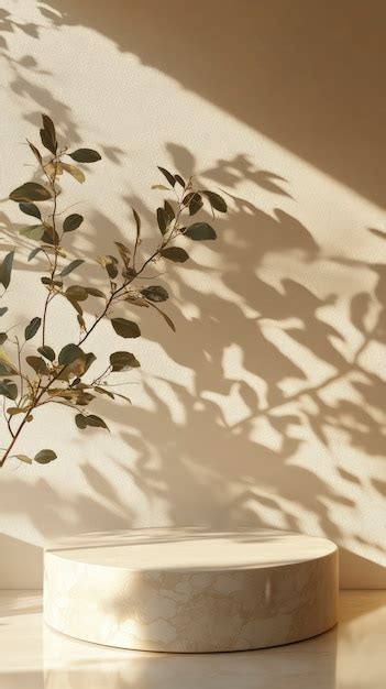 Мраморный подиум для демонстрации продукта с пейзажным фоном Ai сгенерированное изображение