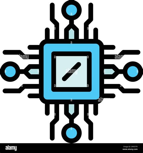 Laptop Microchip Icon Outline Laptop Microchip Vector Icon For Web Design Isolated On White