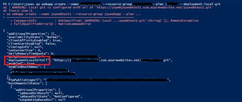Web Applications Azure Webapp Add Deploymentlocalgiturl After Create Stack Overflow