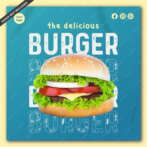 Premium Vector Delicious Burger Instagram Posts Design