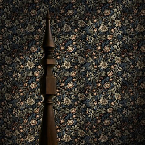 Botanical Bliss Dark Moody Floral Garden Wallpaper Sckribbles