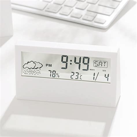 11초초특가 심플 Lcd 캘린더 탁상 시계 인테리어 알람 달력 책상 홈 카페 소품 온도 습도 디지털 무소음 에이블리