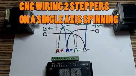 How To Wiring Two Stepper Motors On A Single Axis Spinning In Opposite With Single Driver Youtube