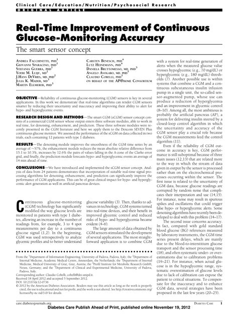 pdf real time improvement of continuous glucose monitoring accuracy