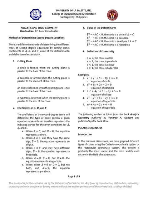 Handout 07 Polar Coordinates Pdf Coordinate System Classical Geometry