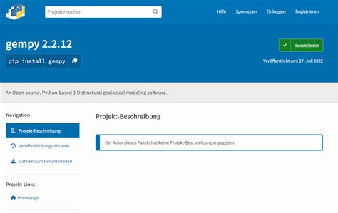 Doc Add Gempy Project Description To Pypi · Issue 755 · Cgre Aachengempy · Github