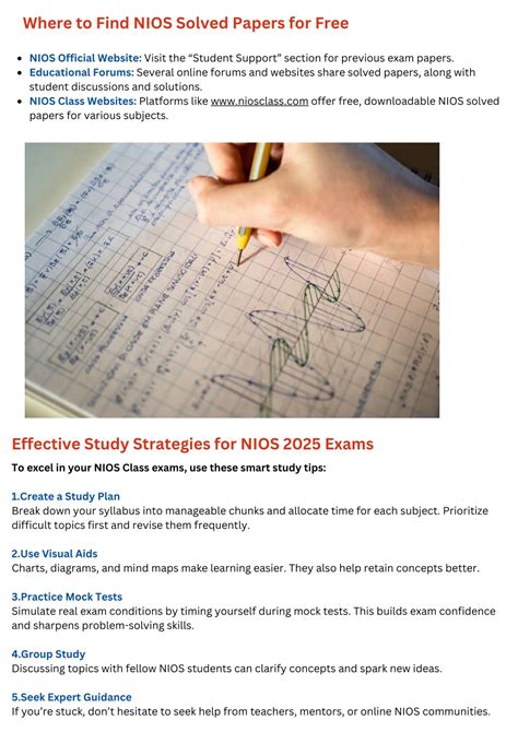 PPT NIOS Exam Preparation Free Resources Solved Papers PowerPoint Presentation ID