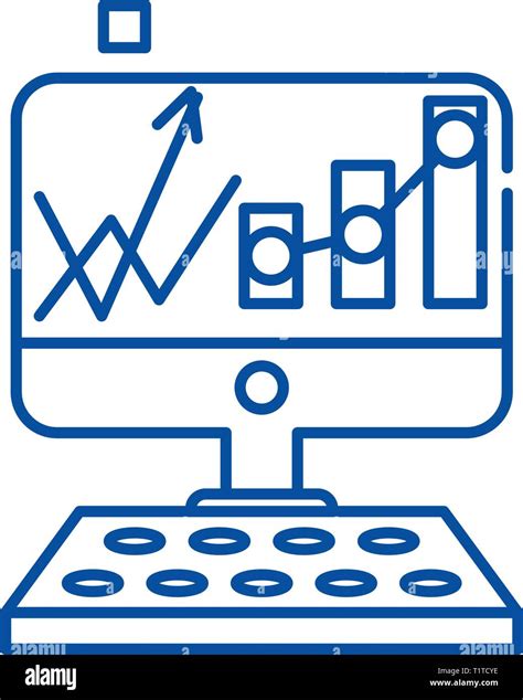 Stock Analysis Line Icon Concept Stock Analysis Flat Vector Symbol
