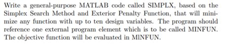 solved write a general purpose matlab code called simplx