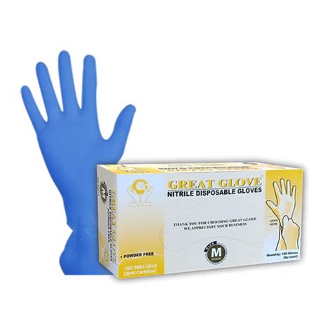 Great Glove Nitrile Powder Free Gloves Blue 100 Bx 10 Boxes Case
