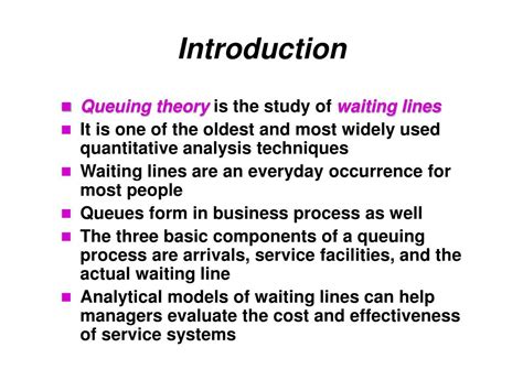 ppt waiting lines and queuing theory models powerpoint presentation