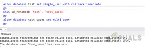 How To Rename A Sql Server Database