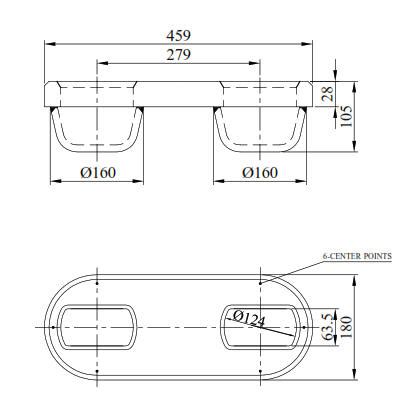 Double Transversal Flush Container Foundation
