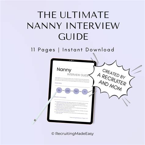Printable Nanny Interview Guide Essential Questions To Ask When Hiring