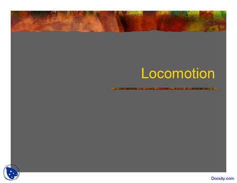 Locomotion Computer Animation Lecture Slides Docsity