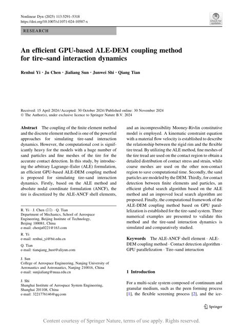 An Efficient Gpu Based Ale Dem Coupling Method For Tiresand