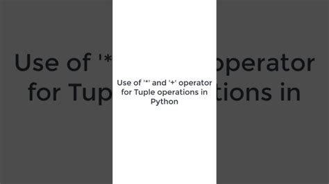 how to implement ‘ and ‘ operators with tuple in python python3