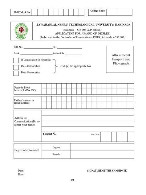 Jntuk Od Application Pdf Government Business