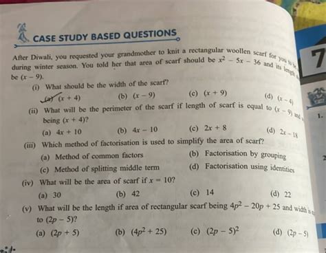 Case Study Based Questions Be X−9 I What Should Be The Width Of The