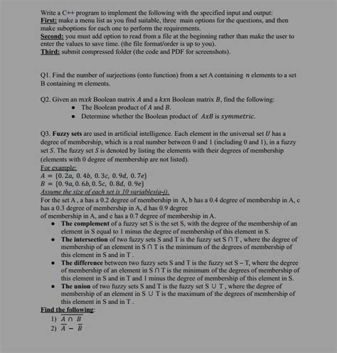 Solved Write A Ch Program To Implement The Following With